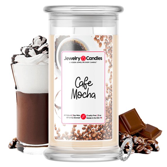 Jewelry Candles Café Mocha Pillar Candle, 100 h Burn Time, Soy Wax ...
