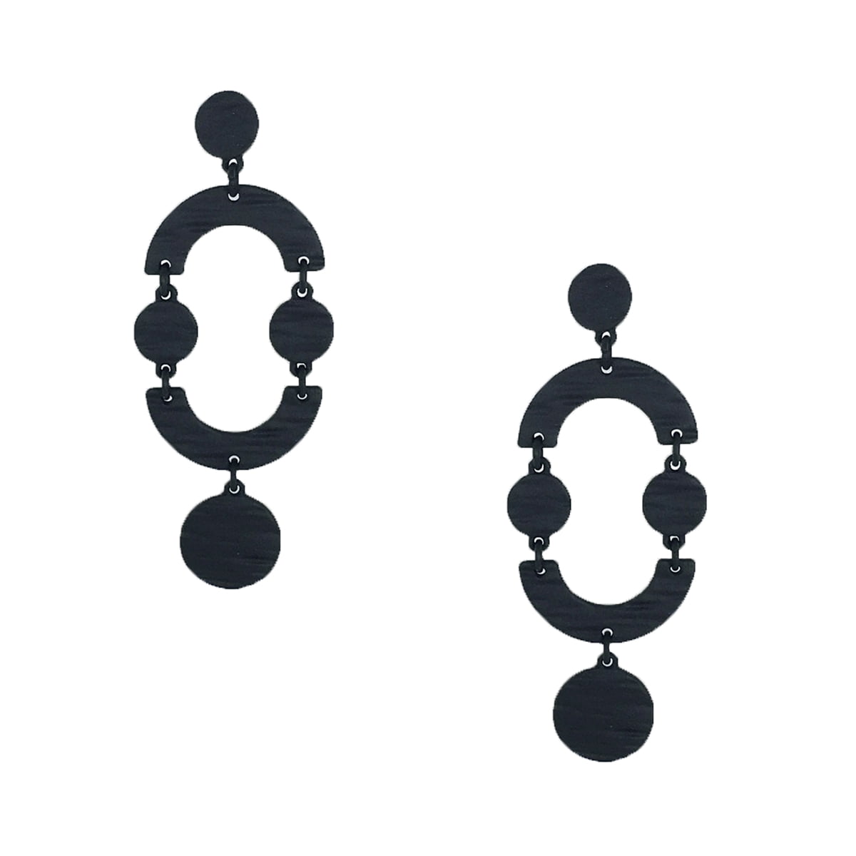 Jewelry Collection Eboni Geo Textured Drop Earrings, Black - Walmart.com