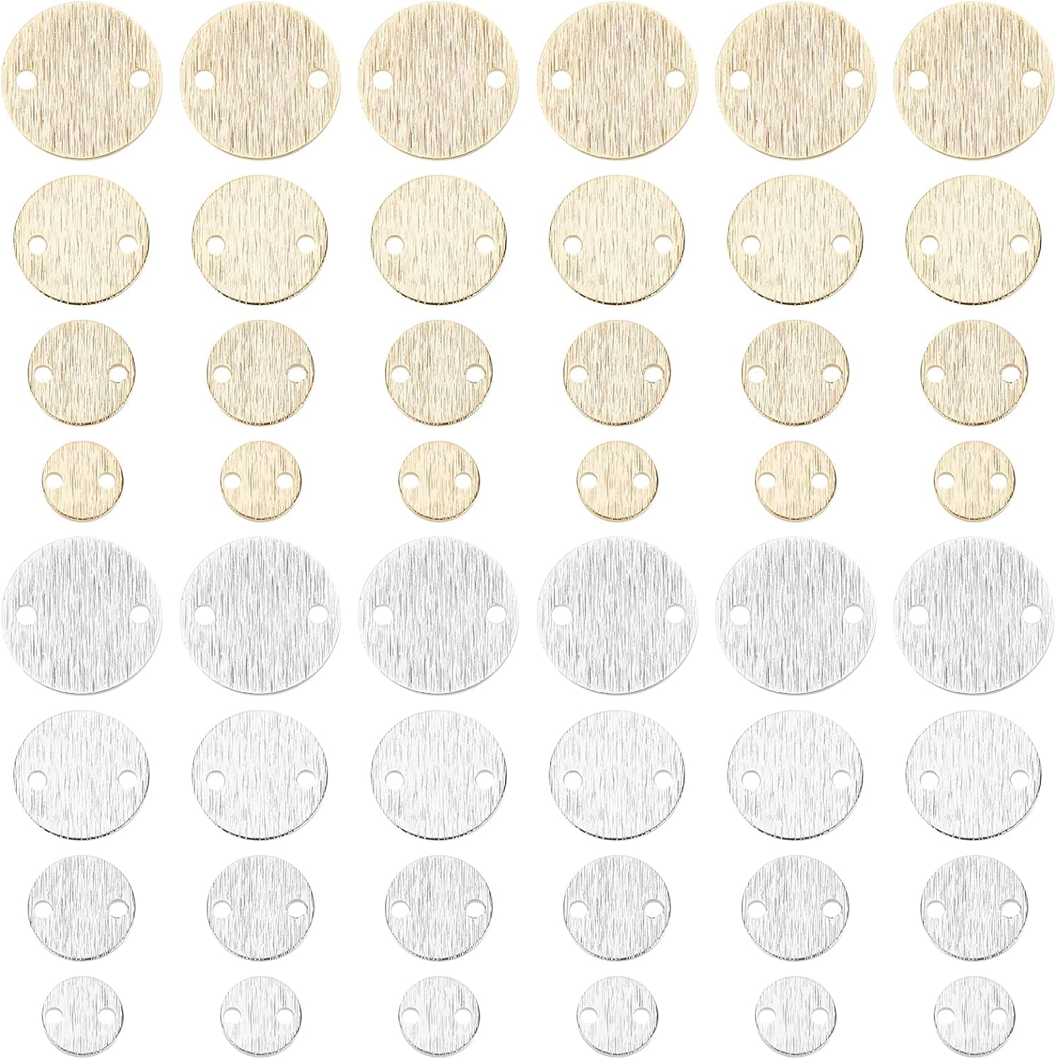 Jewelry Connector Charms Brass Flat Round Links Textured Blank Tag Link ...