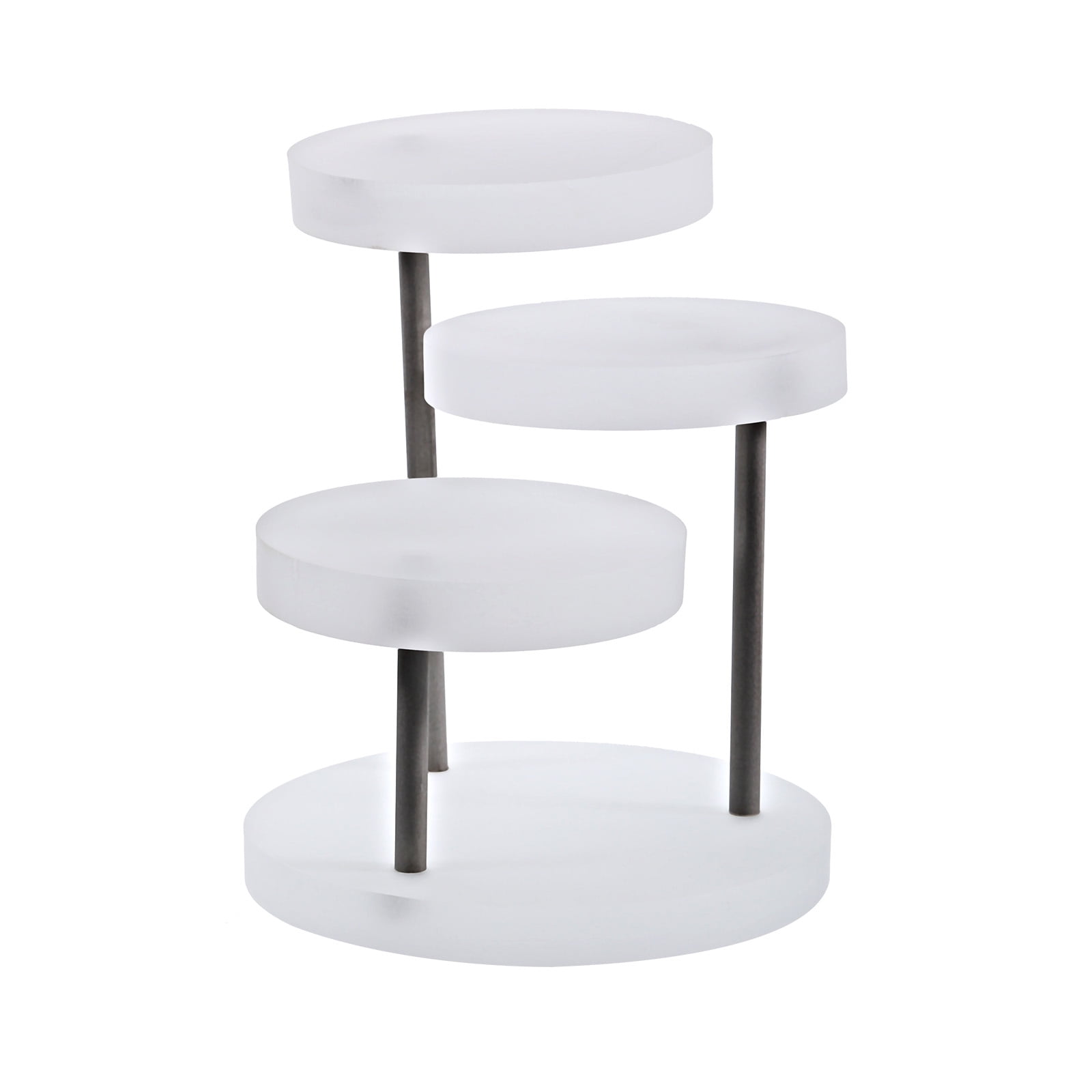 Jewelry Display Stand Round Acrylic Display Riser 3 Tier Rotatable ...