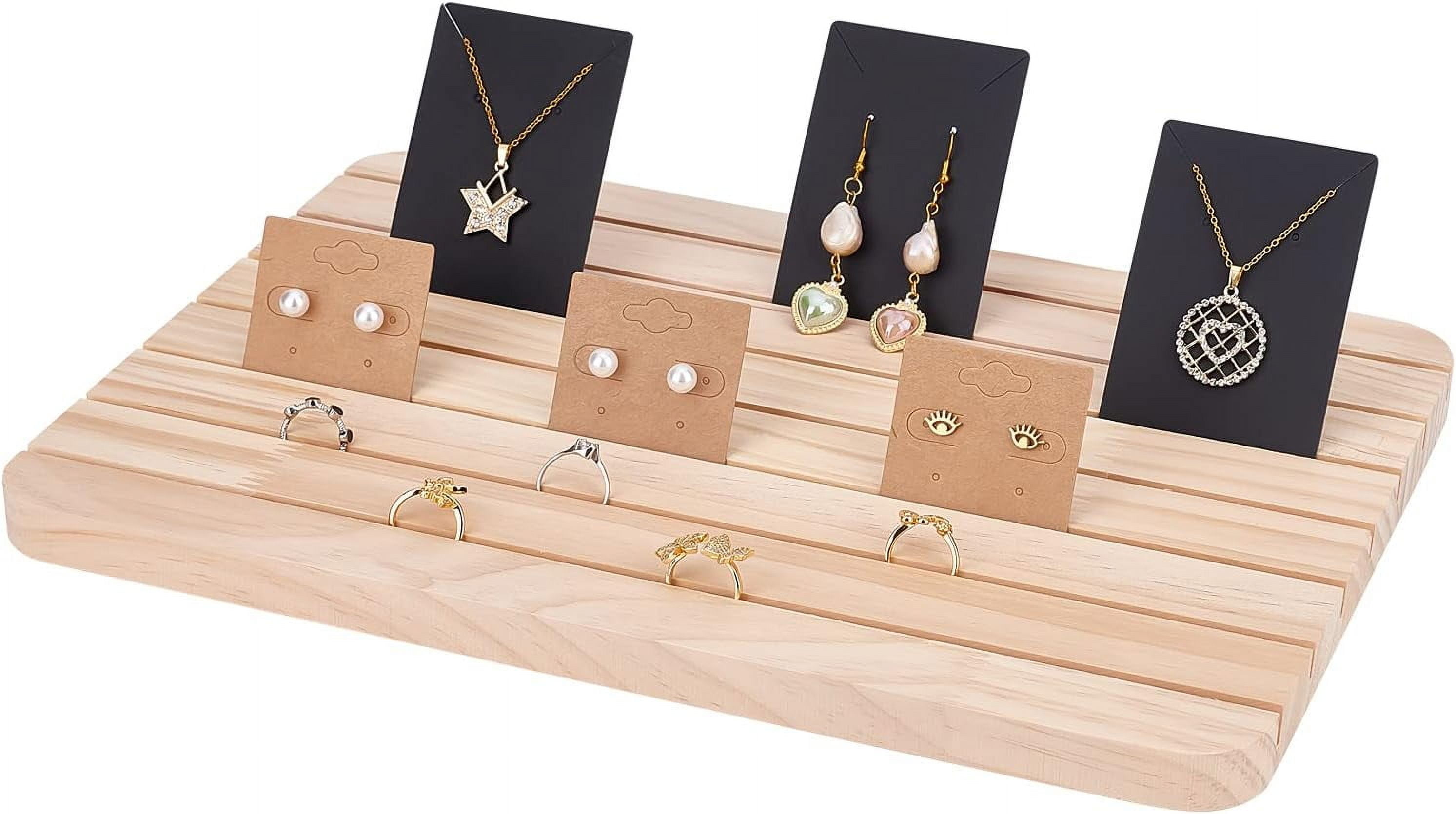 Jewelry Display Stand Wood 13x9 Inch Business Card Holder Organizer ...
