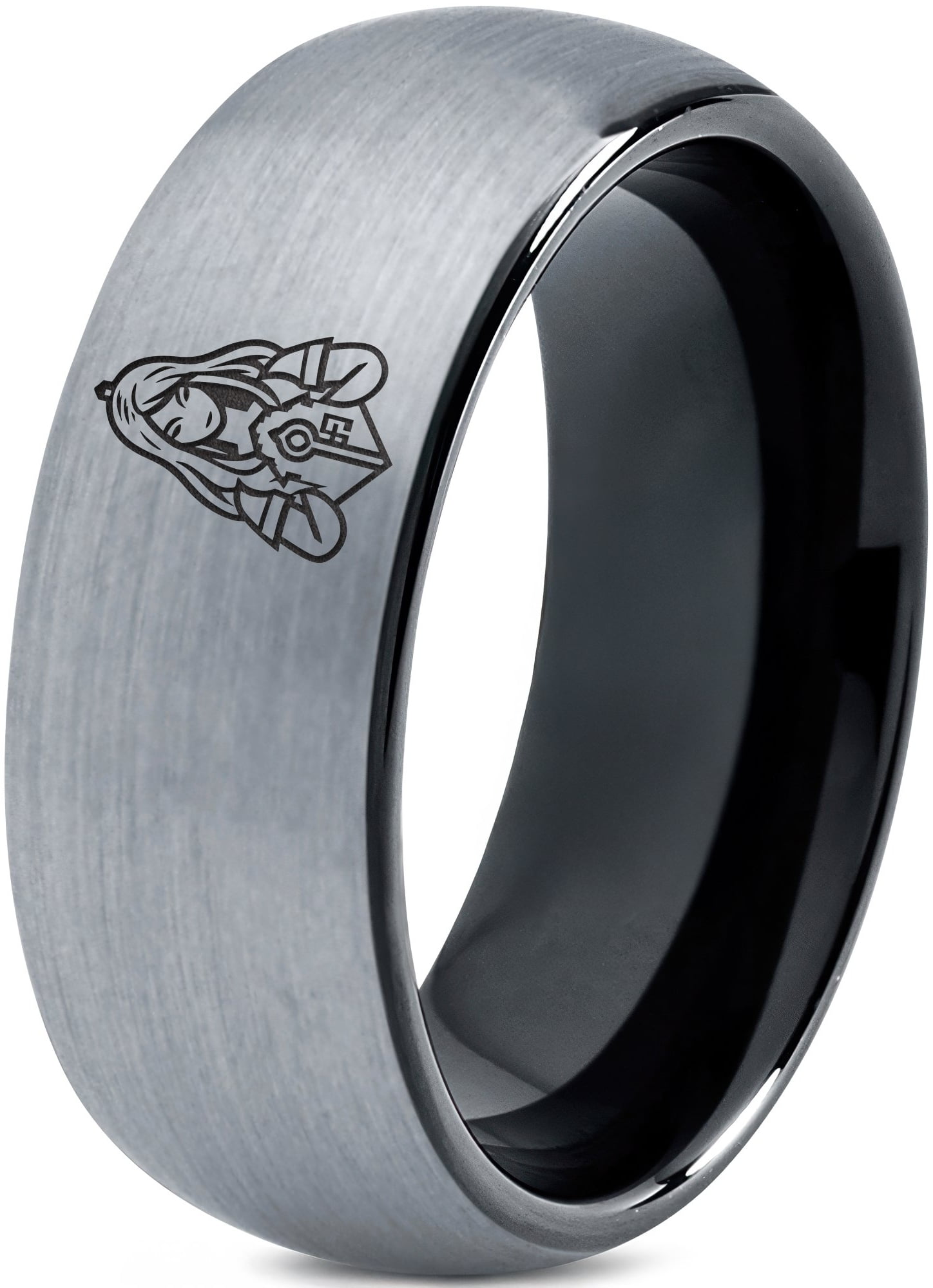 Jewelry Gamer Mens Hammered Gray Rings Tungsten Tiny 50th Anniversary ...