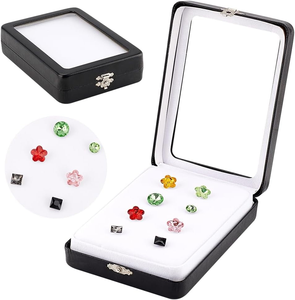 Jewelry Gemstone Display Case 3.8x5.3x1.2 Inch Imitation Leather ...