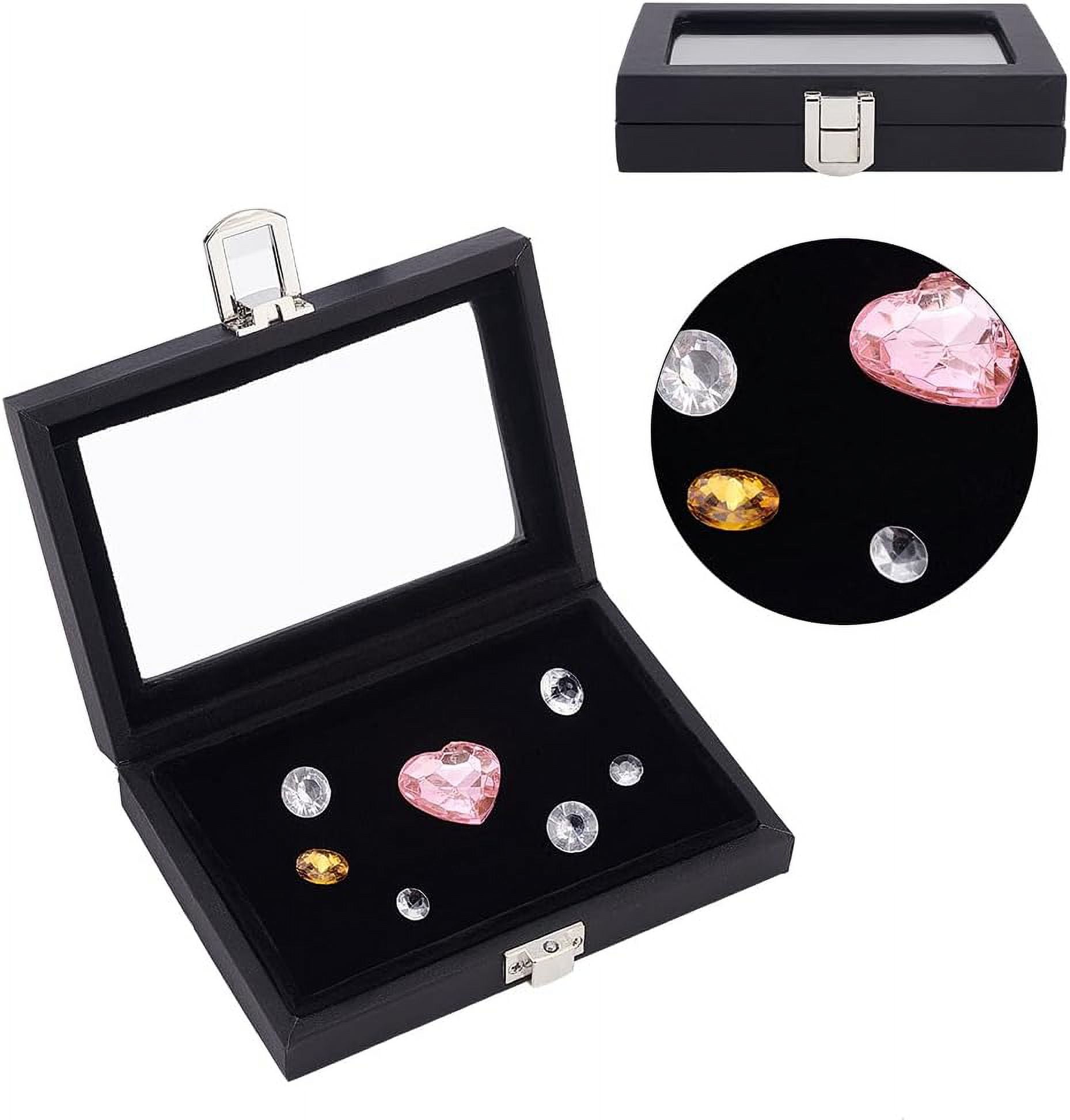 Jewelry Gemstone Display Case 5.2x3.8x1.2 Inch Imitation Leather ...