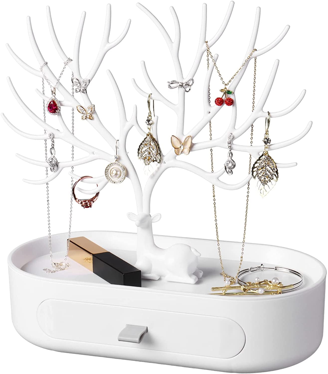 Jewelry Holder with Drawers, Jewelry Display, Plastic Jewelry Tree ...