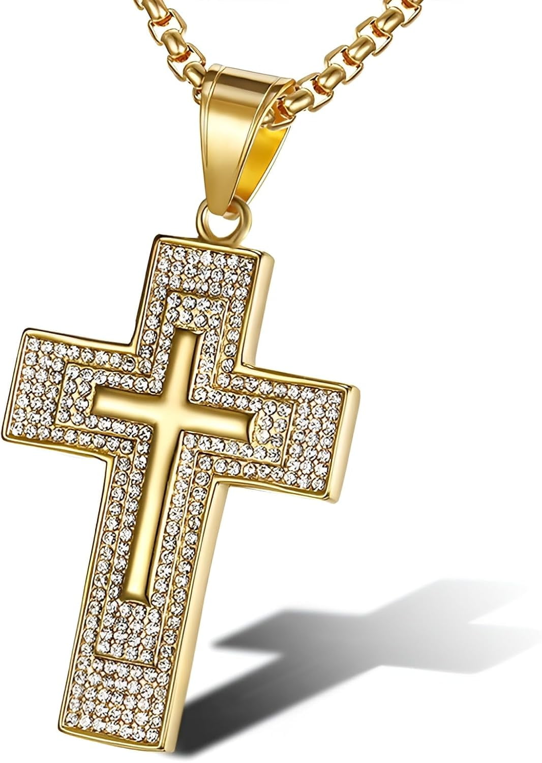 Jewelry Kindom Mens Cross Necklaces for Mens Cross Pendant Necklace ...