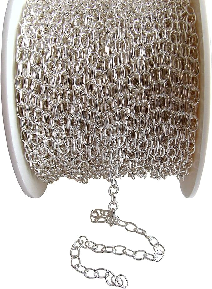 Jewelry Making Chain by Foot DIY 925 Sterling Silver (Cable Trace 3.5mm, 3ft) - Walmart.com