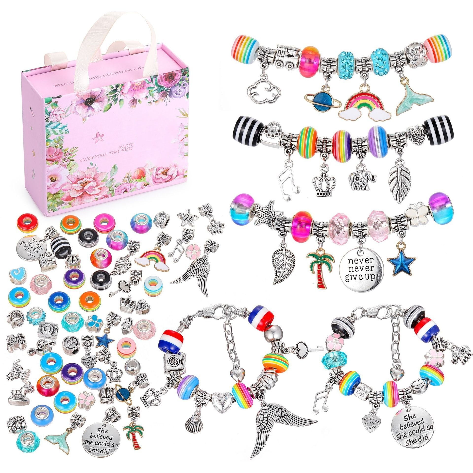 Jewelry Making Kit for Girls 8-12, 85Pcs Charm Bracelet Making Kit For ...