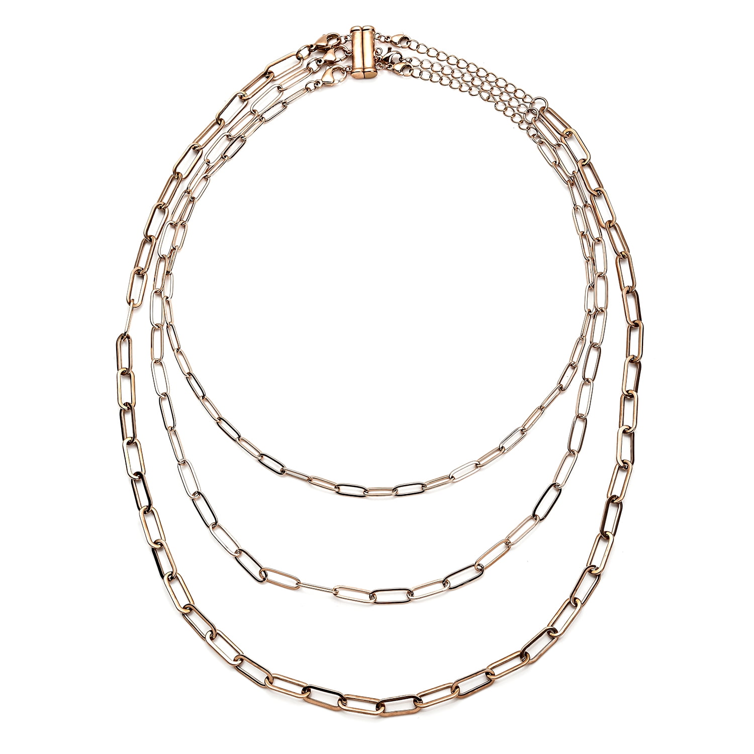 Jewelry for Men Women Stainless Steel Rose Solid Gold Ion Plated Set of ...