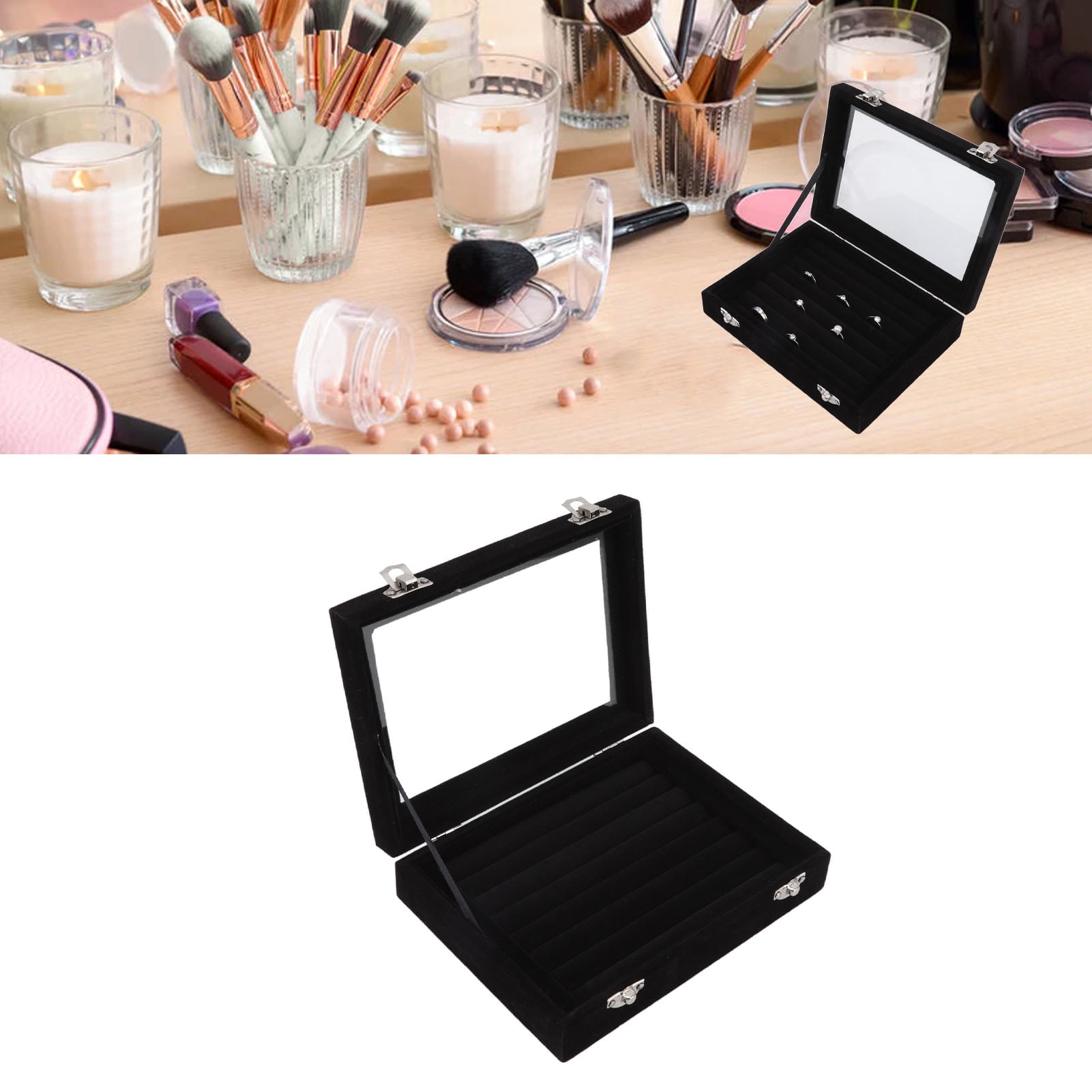 Jewelry Organizer, Jewelry Box, Compressed Wood and Velvet Lining ...