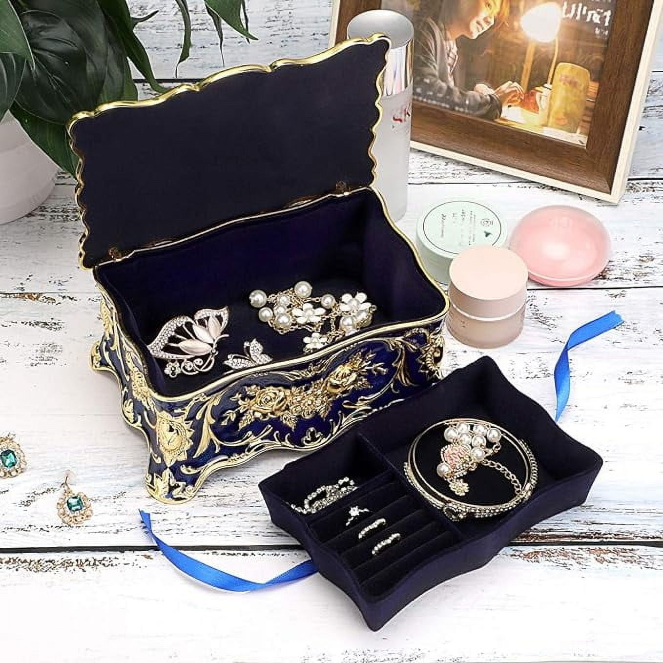 Jewelry Organizer, Jewelry Box, Red Zinc Alloy + Rhinestone Vintage ...