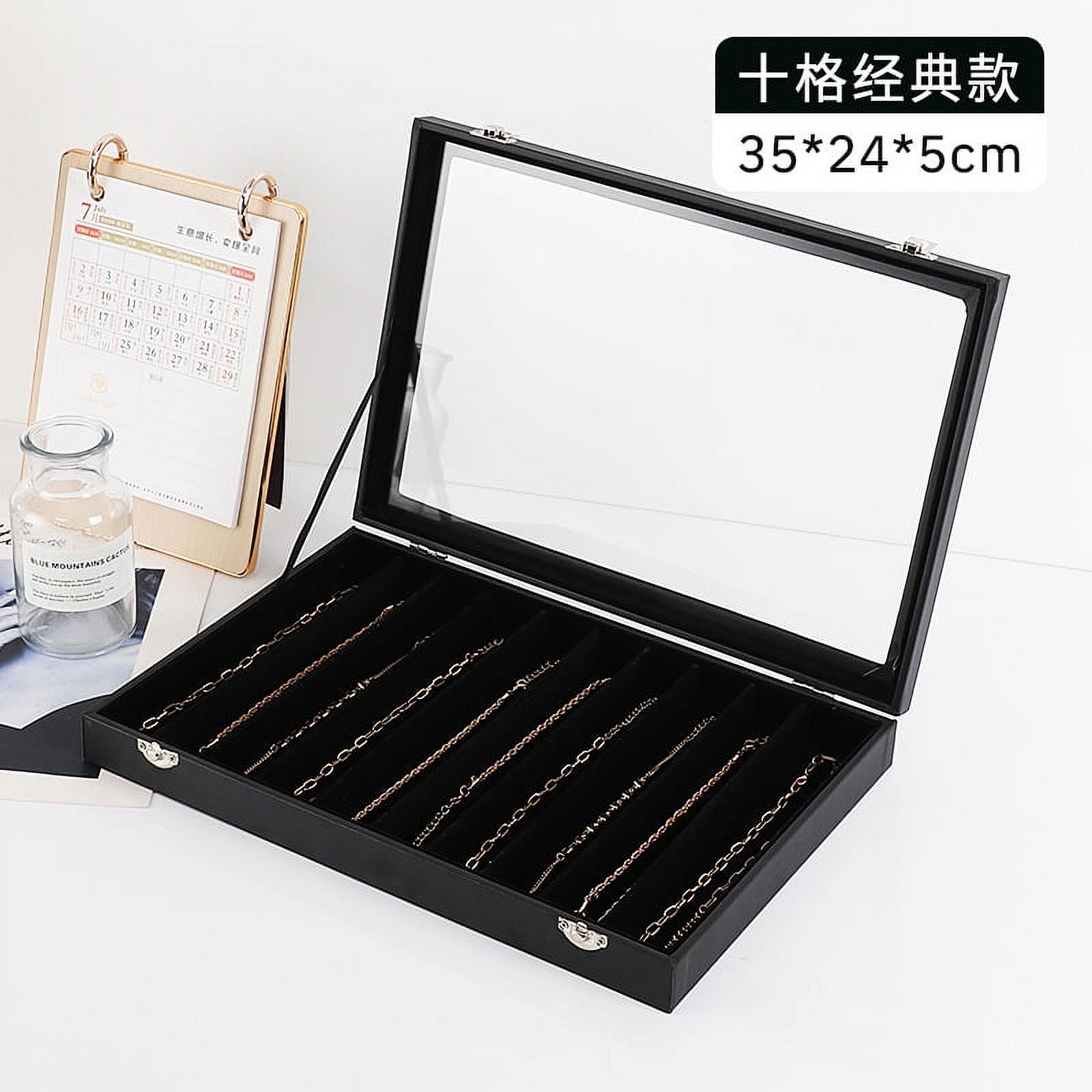 Jewelry Organizer Necklace Box Bracelet Anklet Display Case with Clear ...