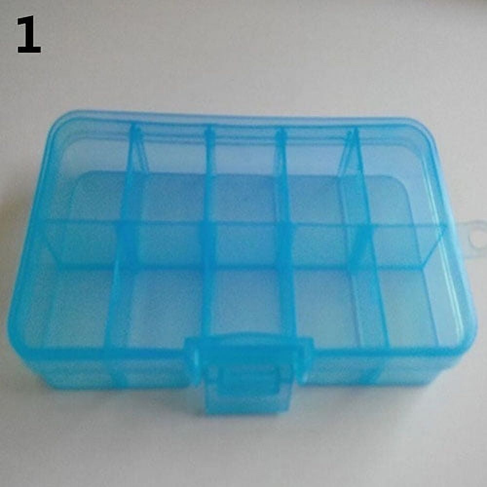 Jewelry Organizer, Plastic Jewelry Box(10 grids) with Movable Dividers ...