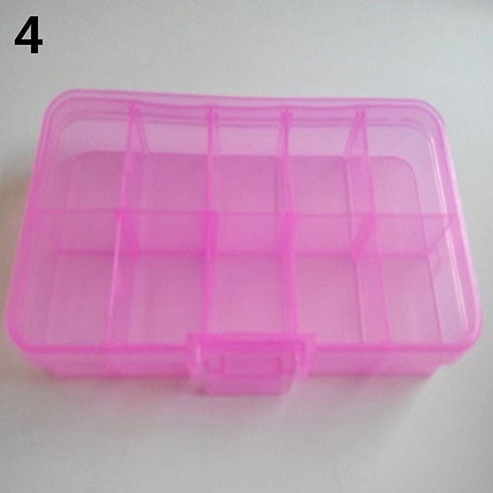 Jewelry Organizer, Plastic Jewelry Box(10 grids) with Movable Dividers ...
