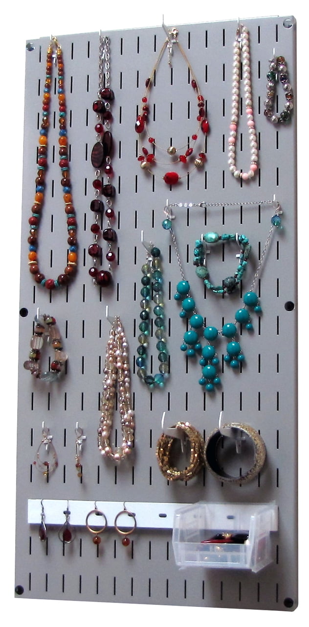 Jewelry Organizer Wall Hanging Jewelry Holder Necklace Rack - Gray Wall ...