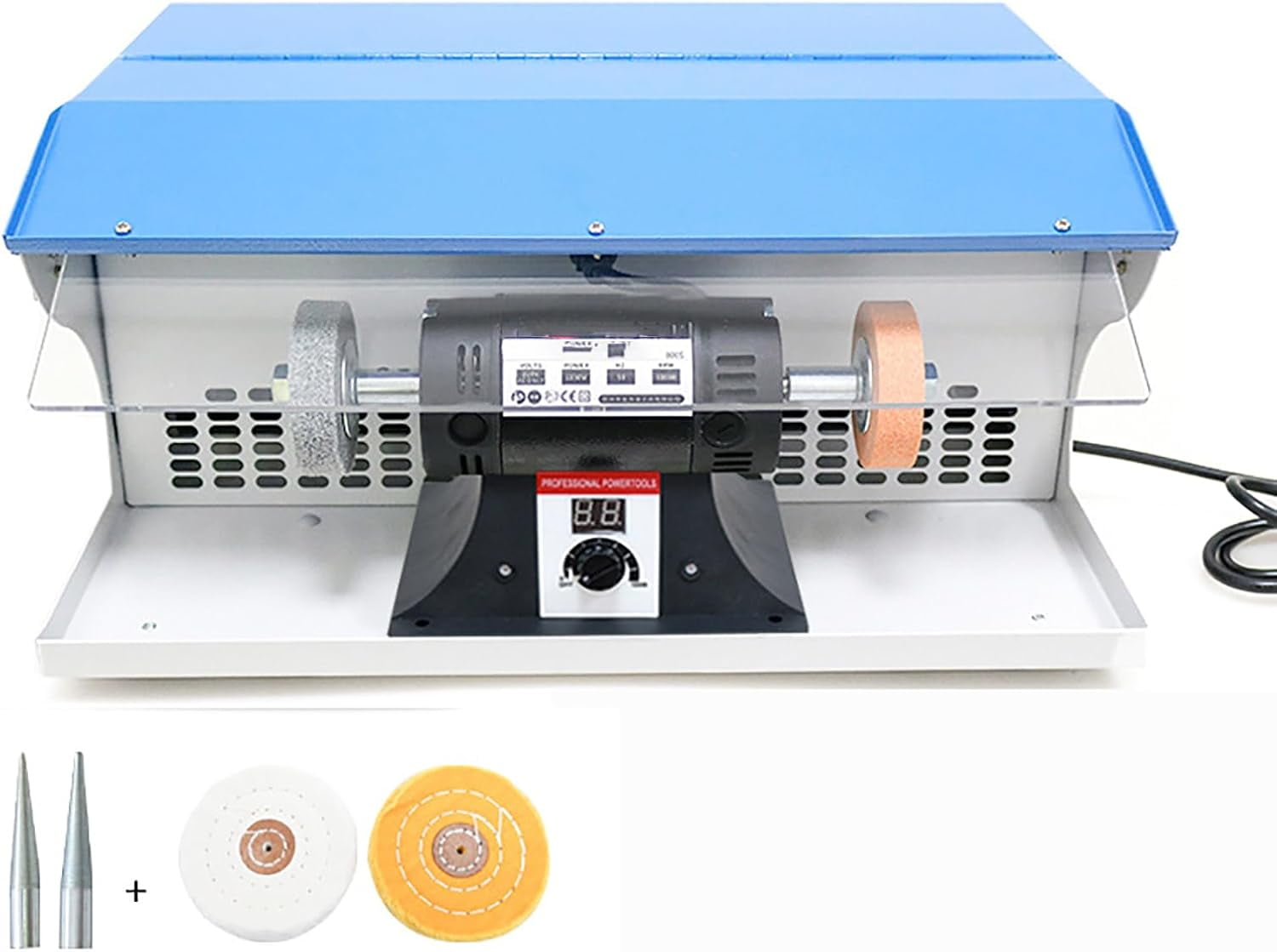 Jewelry Polishing Machine, 1200W Variable Speed Bench Polisher with ...