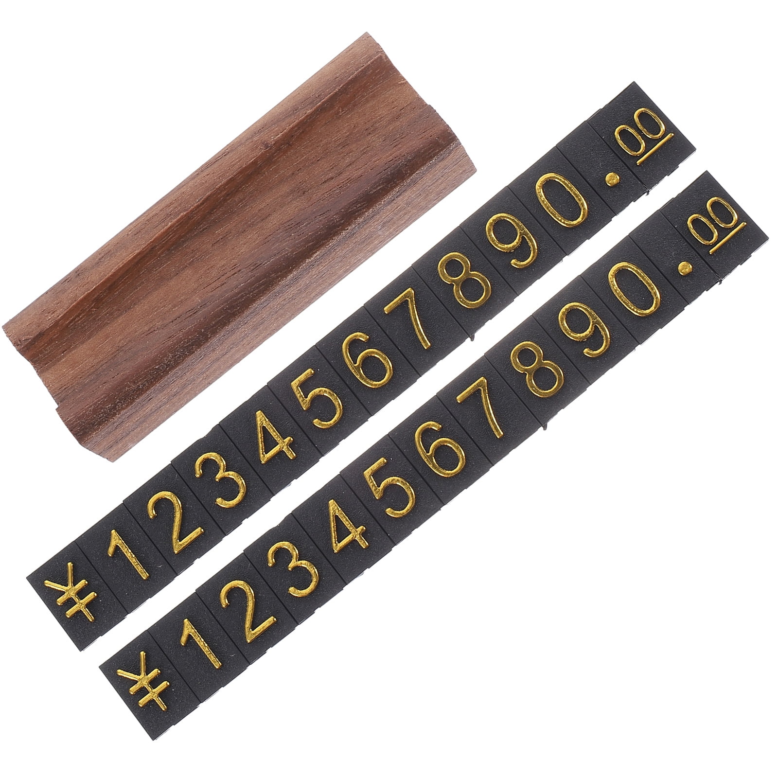 Jewelry Price Display Card (walnut Wood + 2 Gold Number Strips) Tag ...