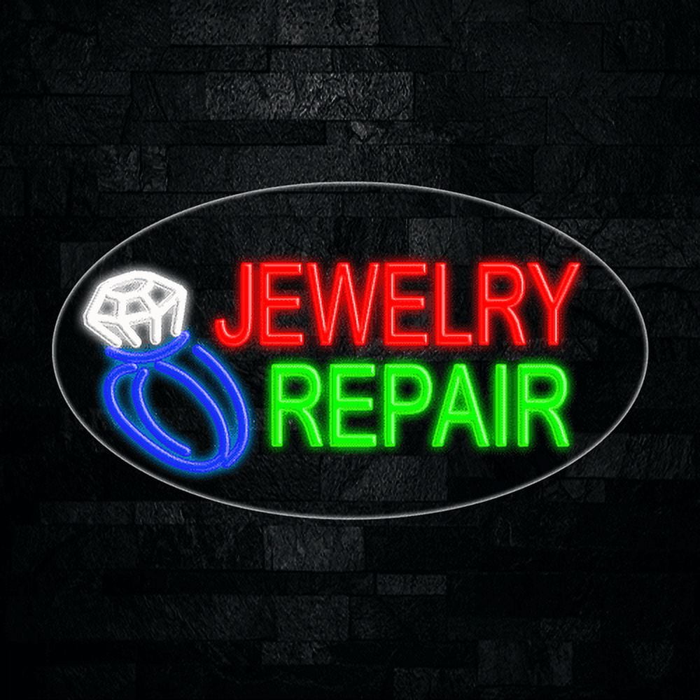 Jewelry Repair LED Neon Sign 28"L x 16"H #34351 - Walmart.com
