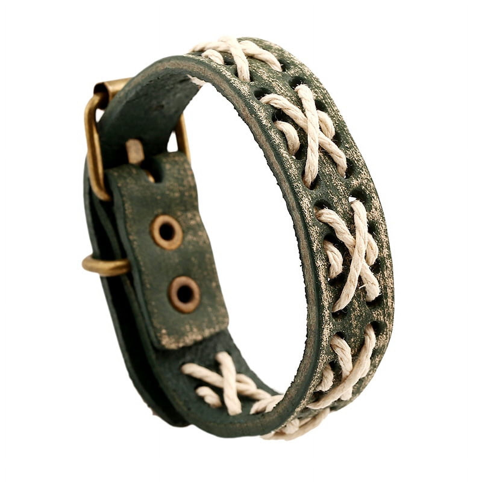 Jewelry Retro Woven Cowhide Bracelet Handmade Jewelry Leather Bracelet ...