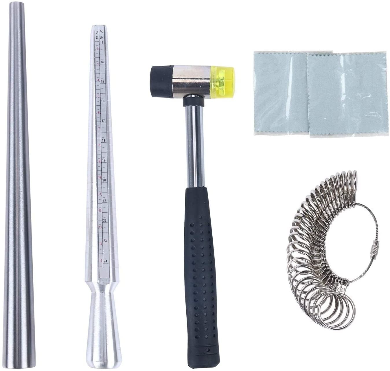 Jewelry Ring Mandrel Sizer Gauge Tools Set, Stainless Steel Ring ...