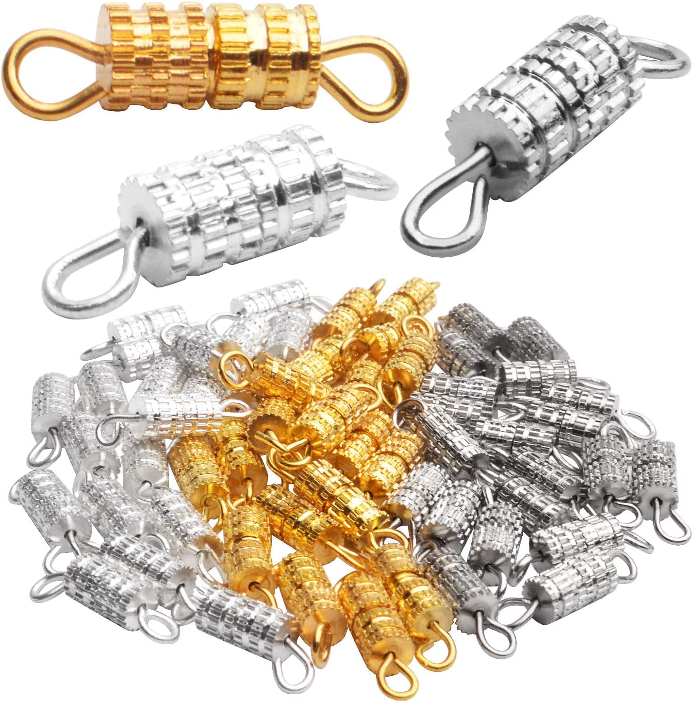 Jewelry Screw Clasp,60pcs 4x14mm Barrel Screw Clasps Twist Screw Clasps ...