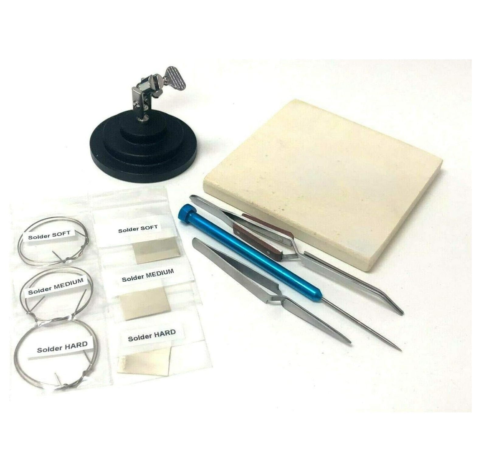 Jewelry Soldering Kit Ceramic Board Silver Solder Third Hand Base ...