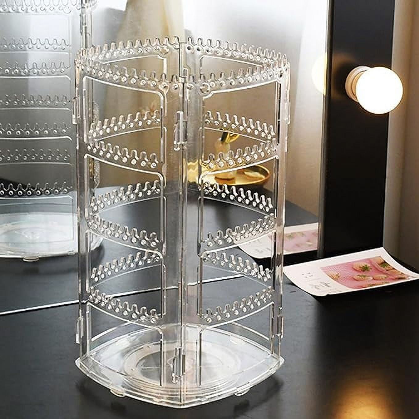 Jewelry Stand, Earring Holder, Acrylic 360 Degree Silent Rotation ...
