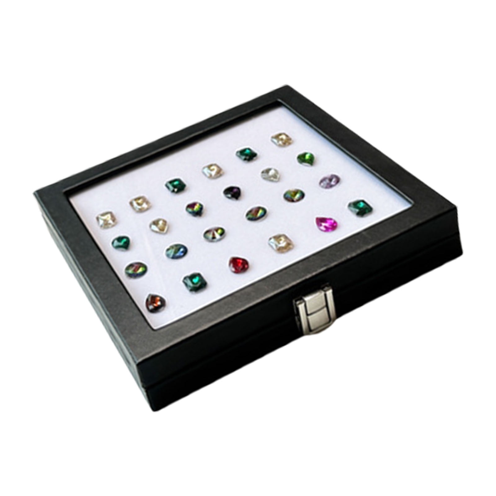 Jewelry Storage Box with Glass Top and PU Leather Design Sponge Jewelry ...
