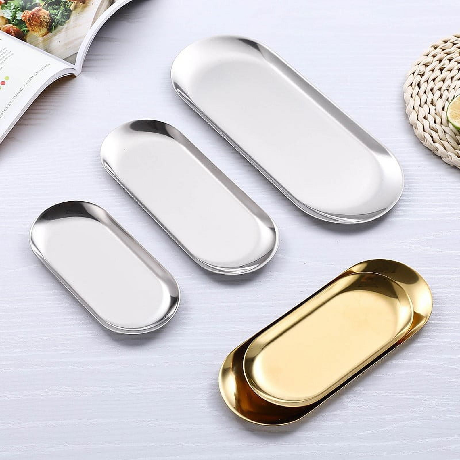 Jewelry Storage Plate Dim Sum Pastry Barbecue Golden Towel Plate ...