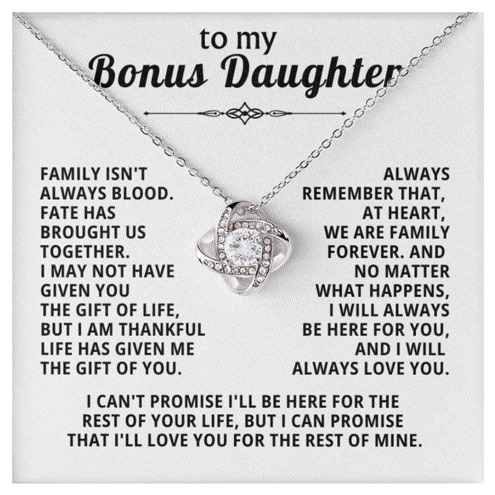 Jewelry To My Bonus Daughter From Dad, From Dad, Necklace For Bonus ...