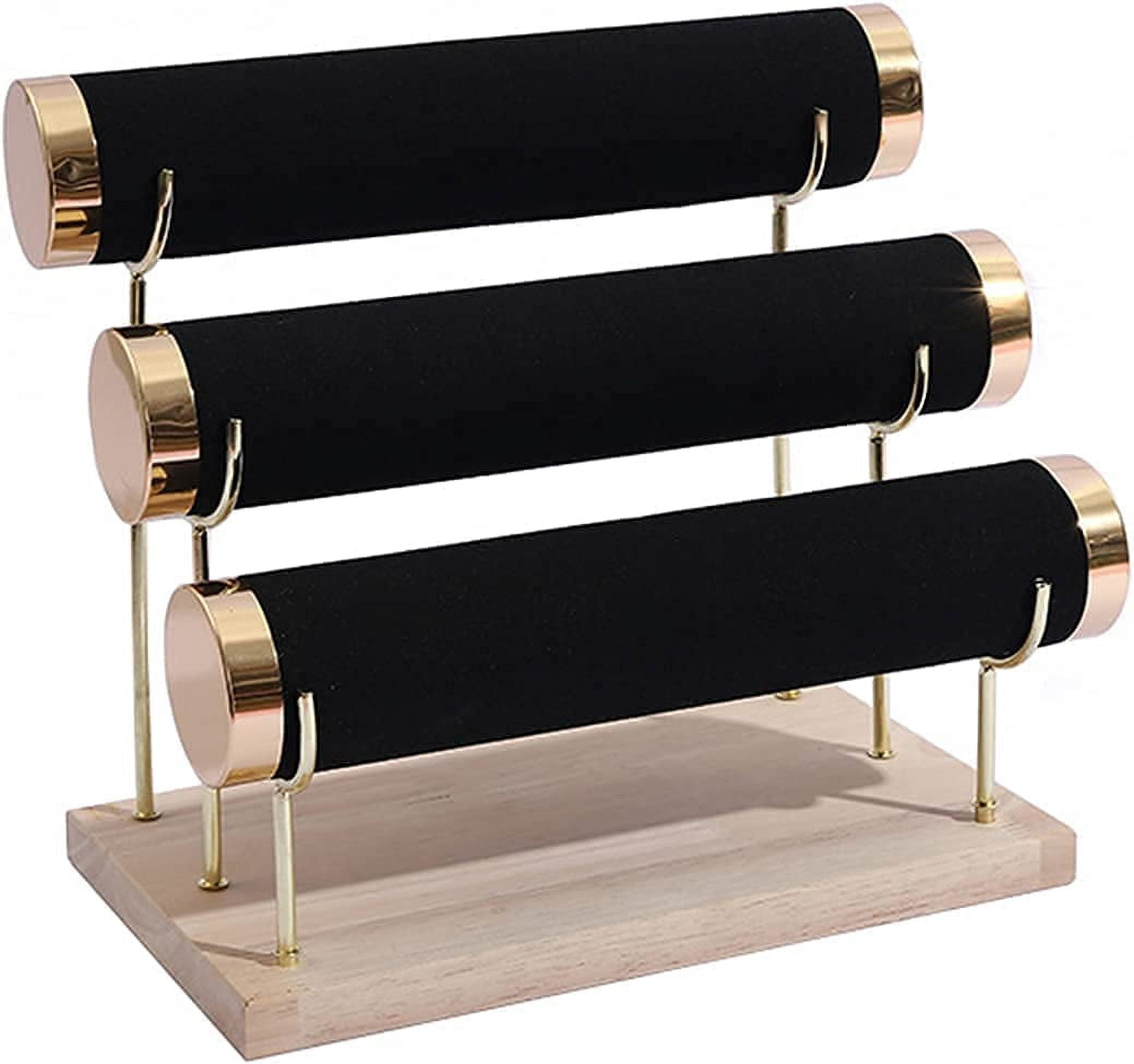Jewelry Towers with Three Tier Racks, Detachable Black Velvet Gilt ...
