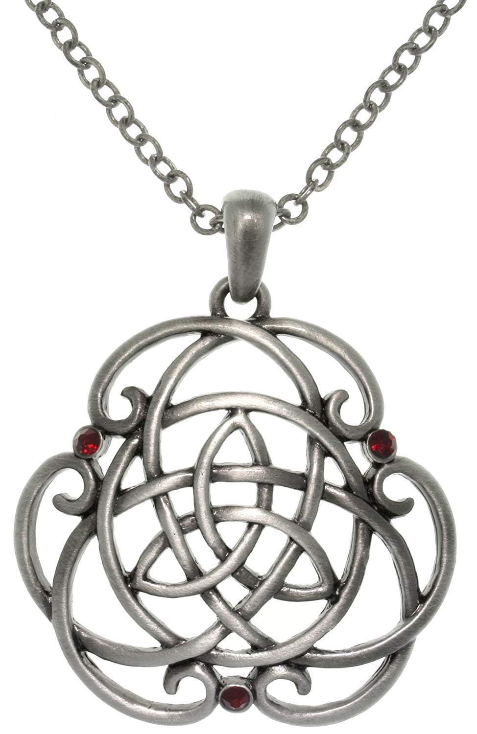 Jewelry Trends Pewter Alloy Celtic Trinity Knot Scroll Pendant with 23 ...