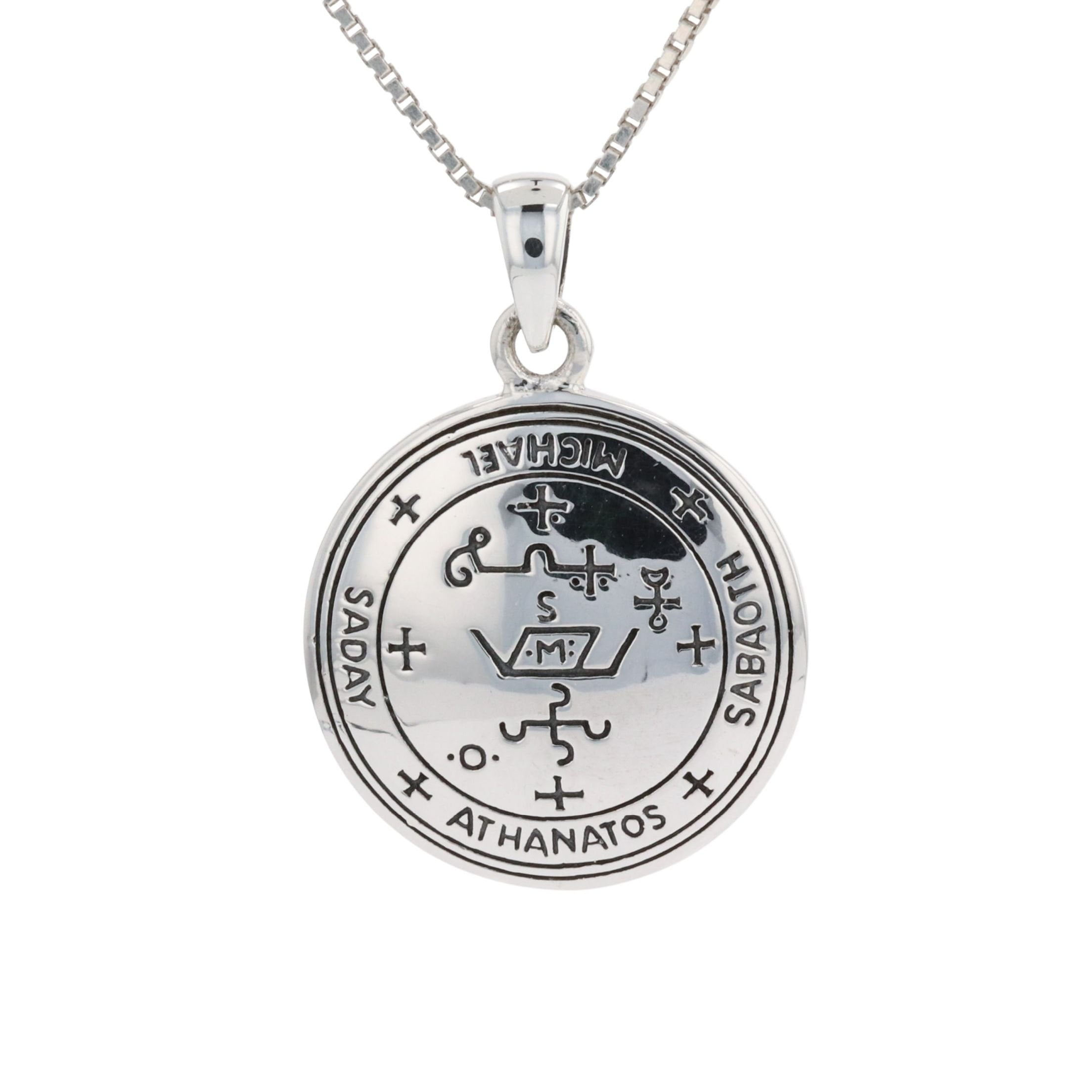 Jewelry Trends Sterling Silver Archangel Michael Sigil Pendant on 18 ...