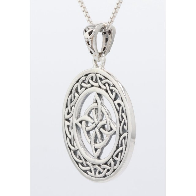Jewelry Trends Sterling Silver Celtic Good Luck Knot Round Medallion ...