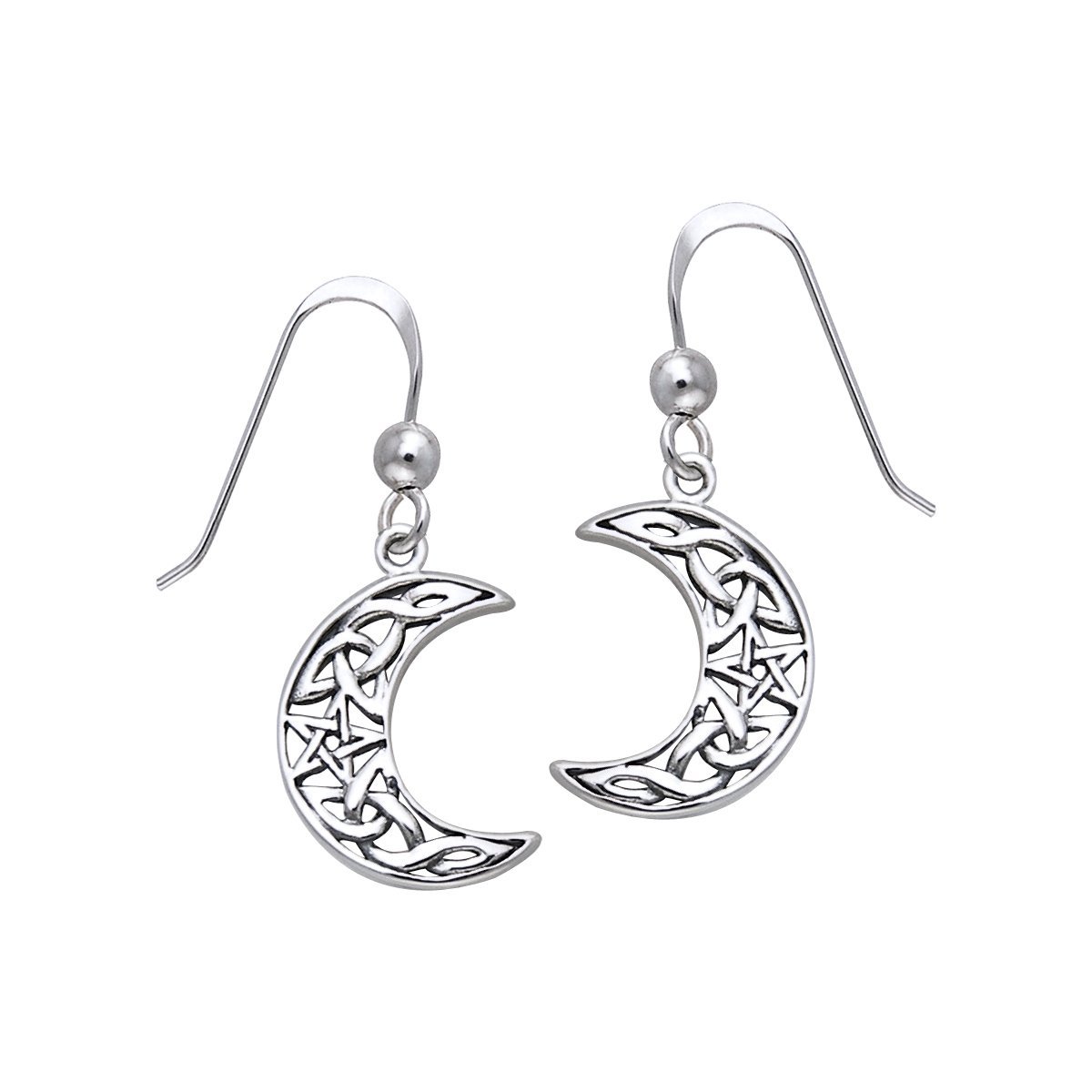 Jewelry Trends Sterling Silver Celtic Knot Crescent Moon and Star ...