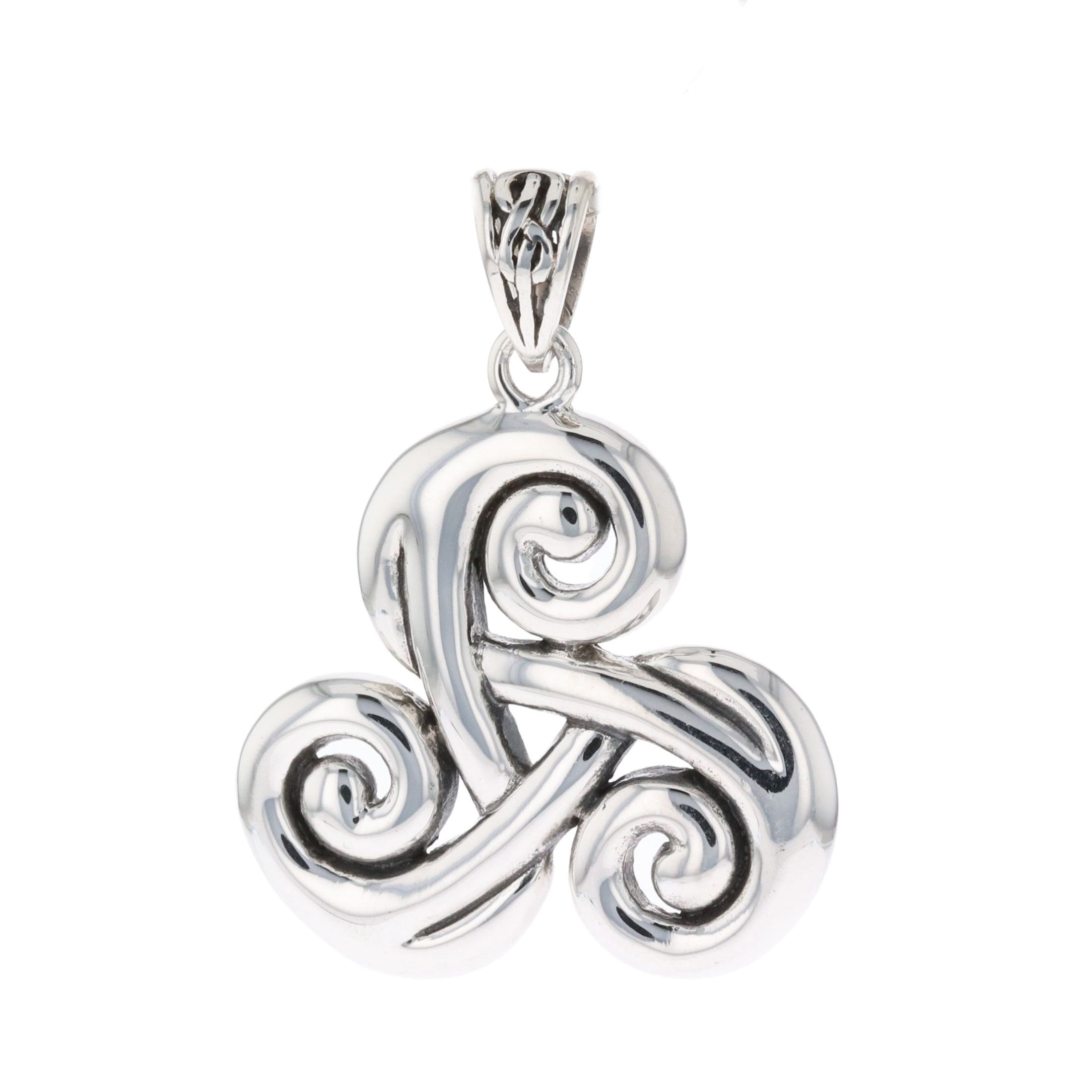 Jewelry Trends Sterling Silver Celtic Spiral Triskele Trinity Knot ...