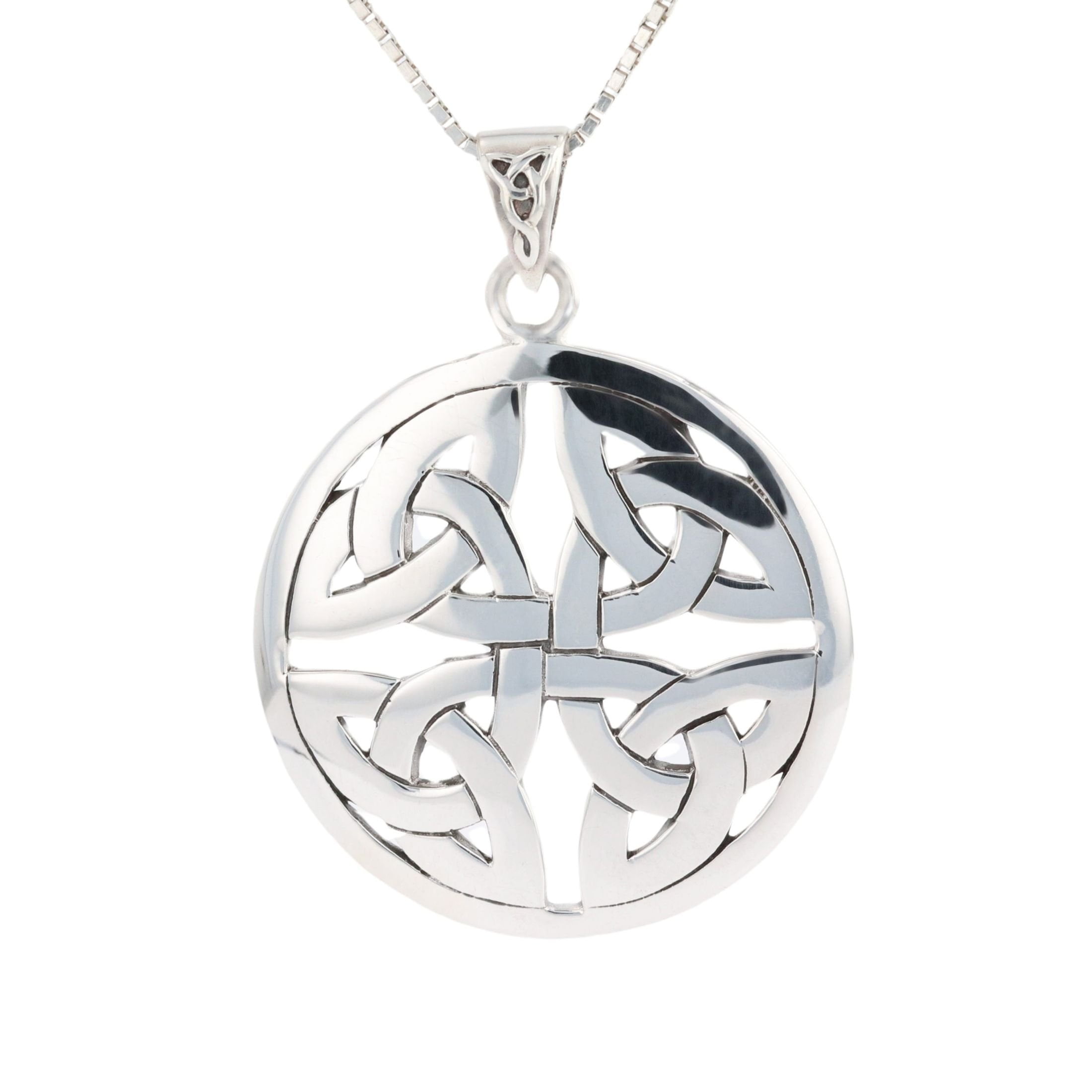 Jewelry Trends Sterling Silver Celtic Trinity Knot Medallion Pendant on ...