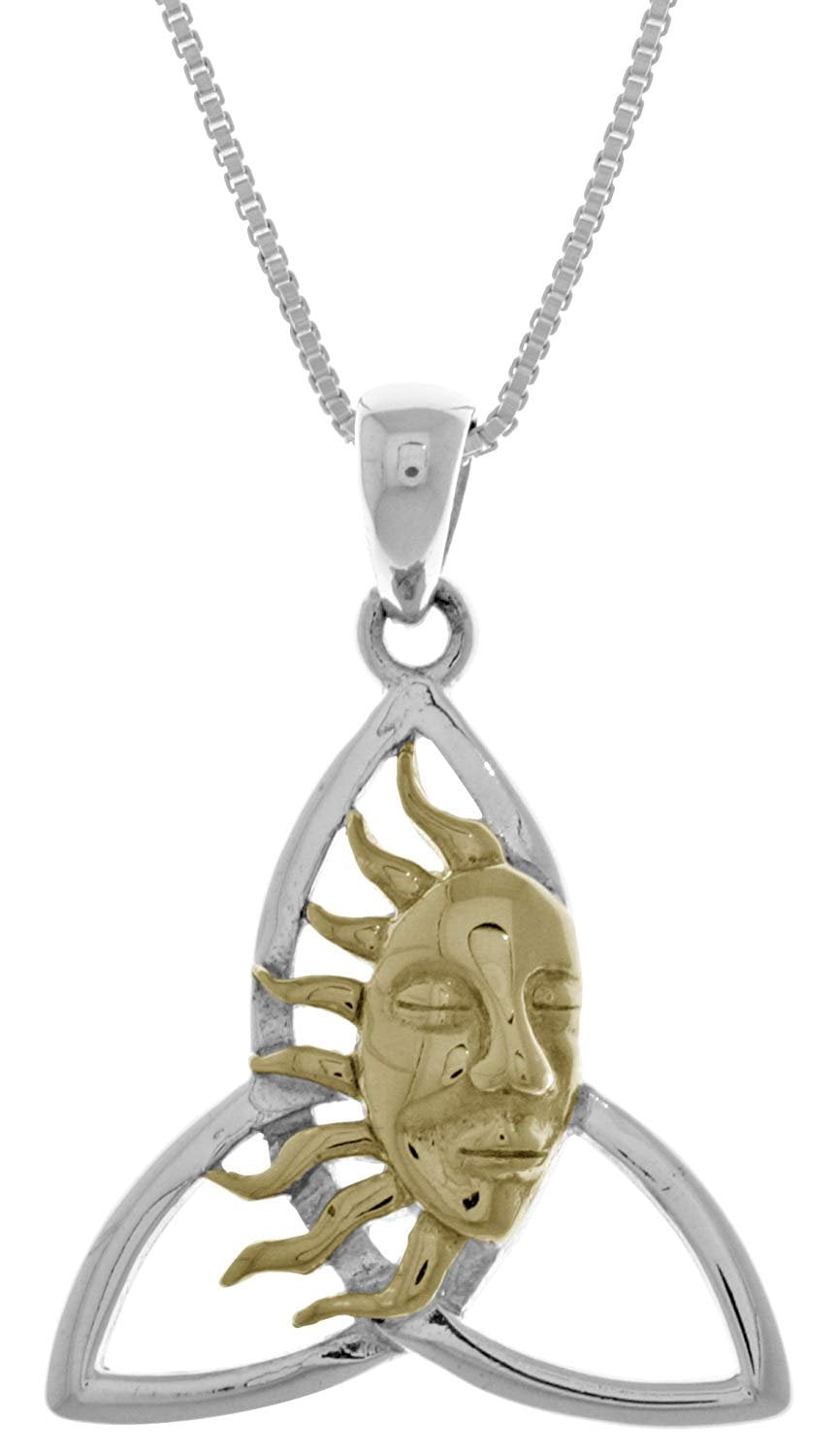 Jewelry Trends Sterling Silver Celtic Trinity Knot Pendant with 14k ...