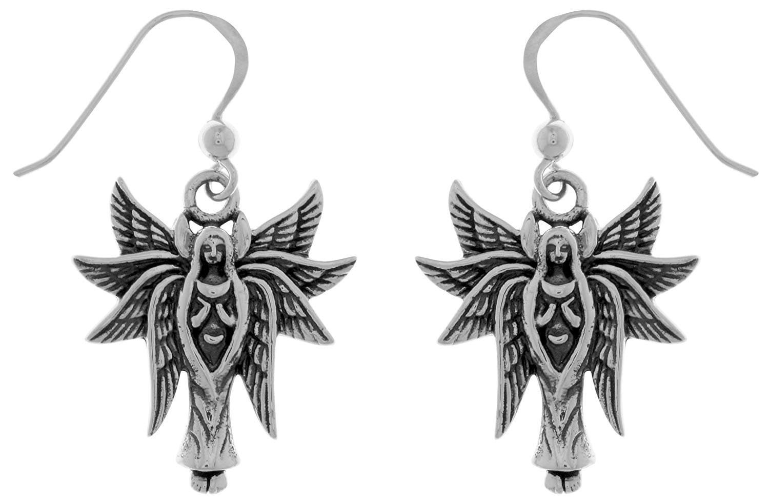 Jewelry Trends Sterling Silver Eight Winged Angel Fairy Dangle Earrings ...