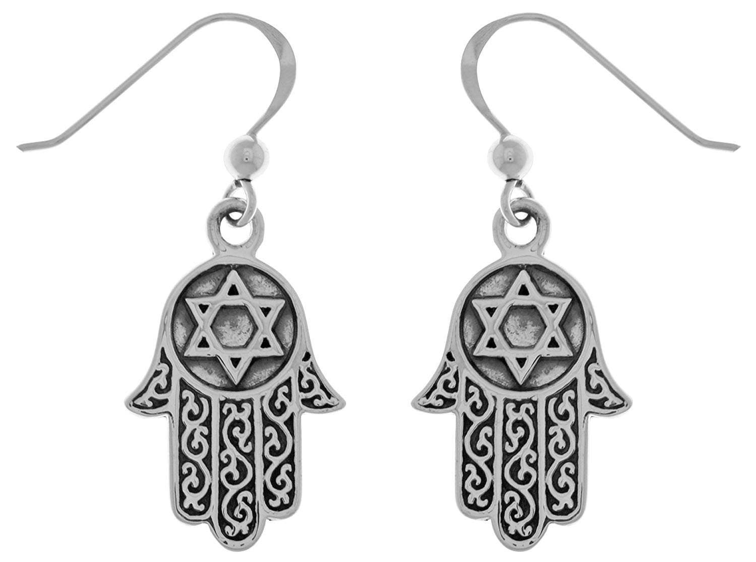 Jewelry Trends Sterling Silver Filigree Hand of Fatima with Star of ...