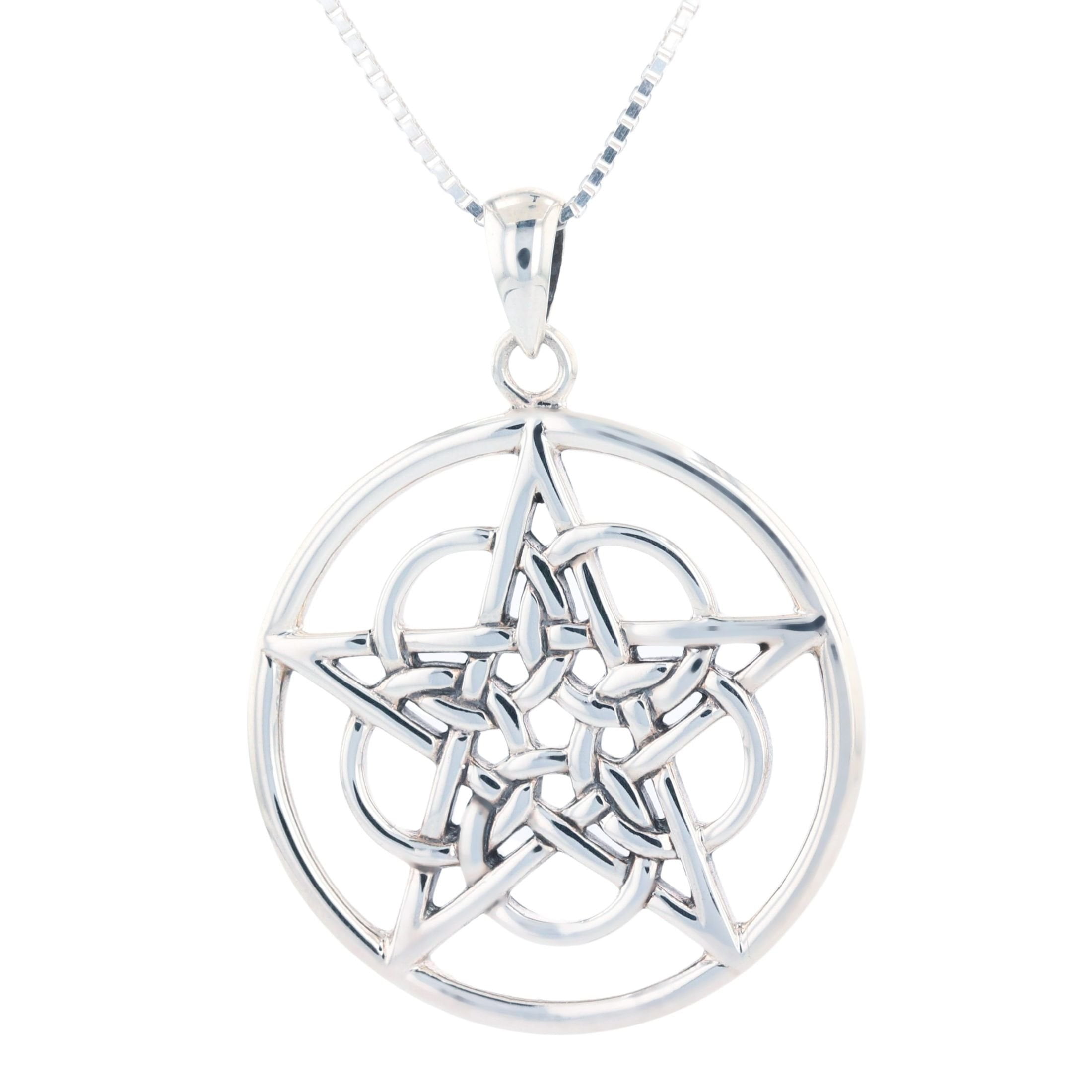 Jewelry Trends Sterling Silver Mystical Ringed Star Pentacle Pendant on ...