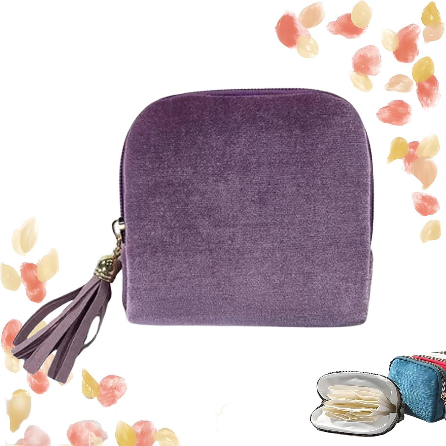 Jewelry Zippered Pocket Case Travel Jewelry Bag Portable Organizer ...