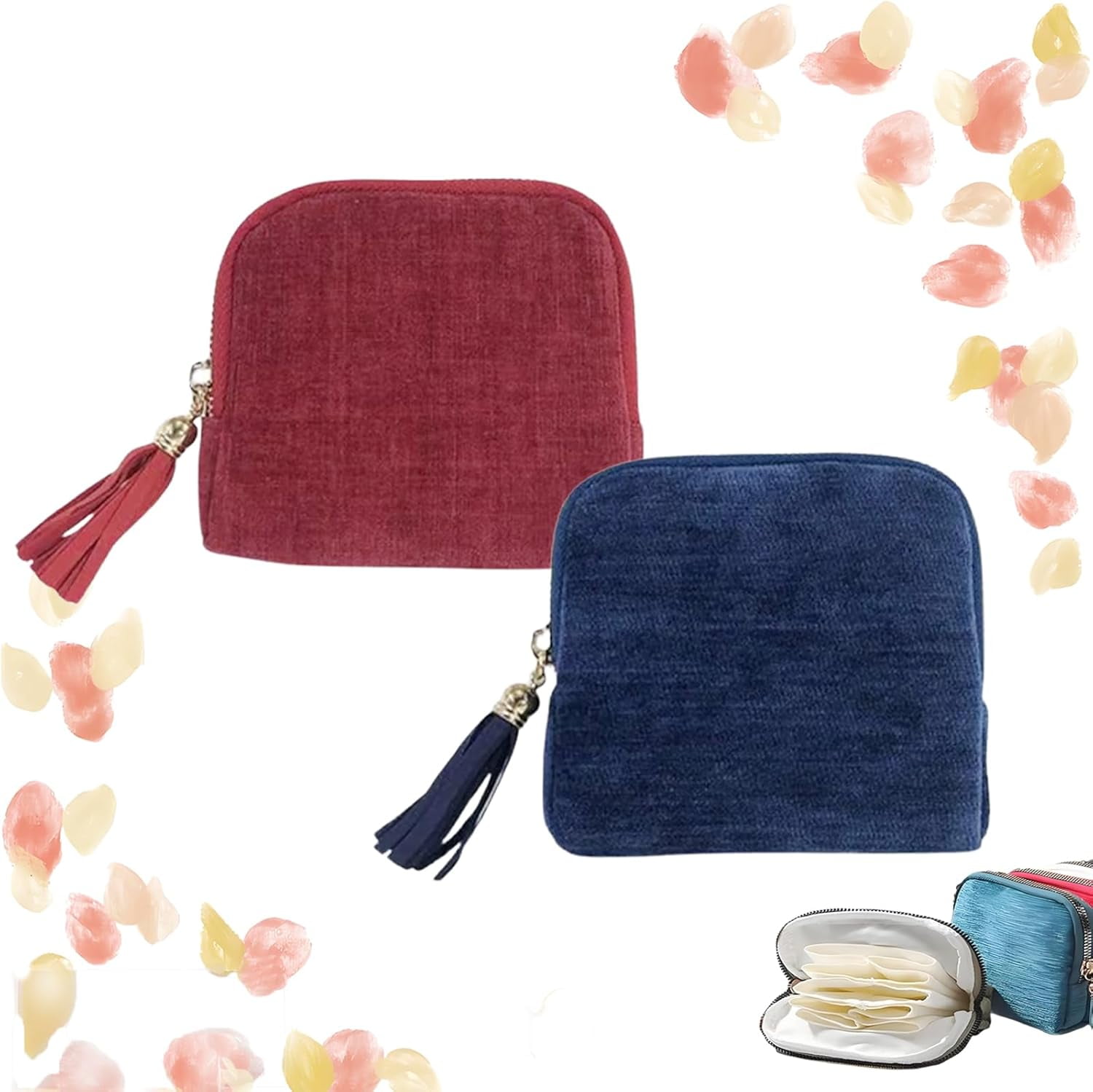 Jewelry Zippered Pocket Case Travel Jewelry Bag Portable Organizer ...