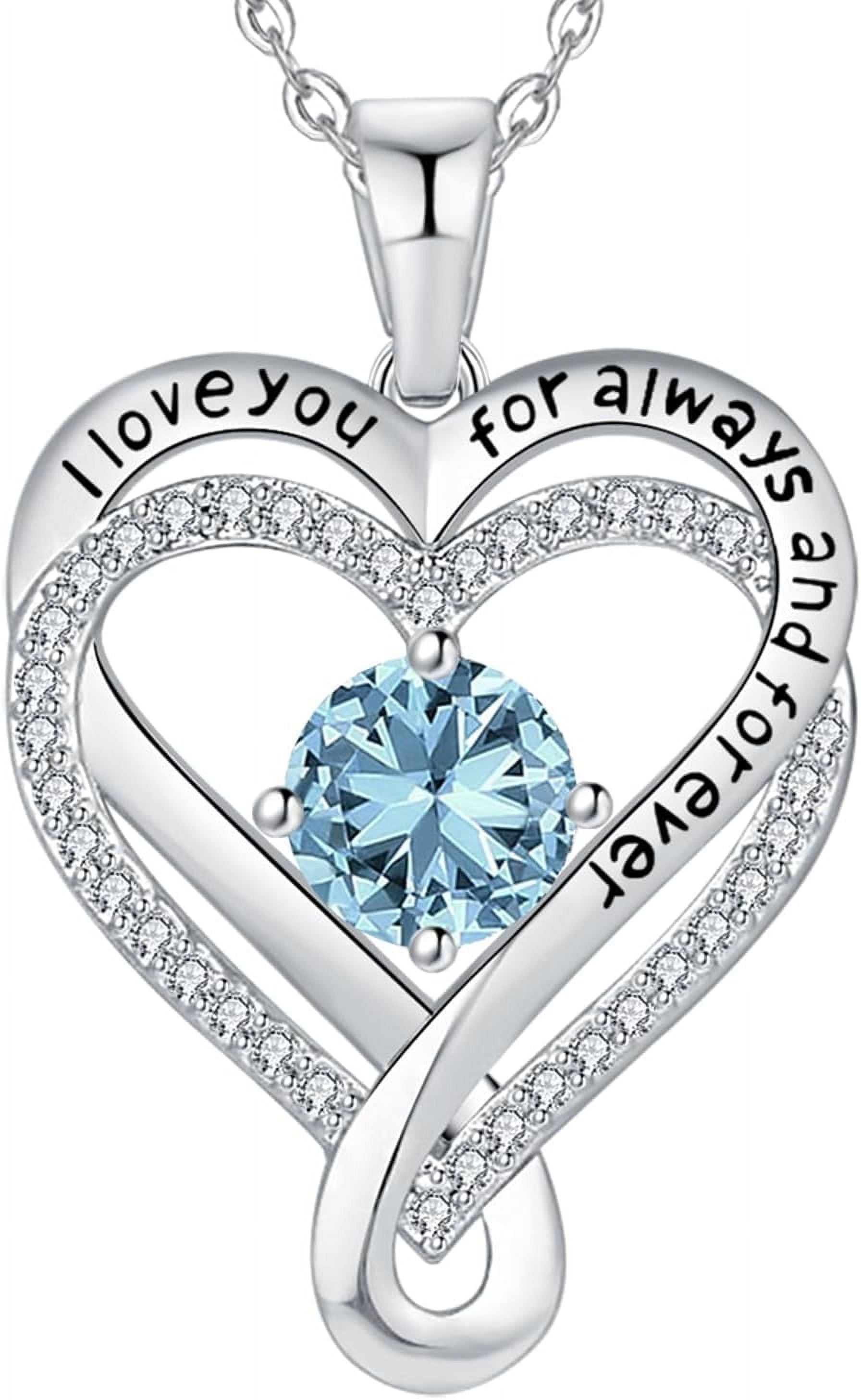 Jewelry forWomen Wife Infinity Heart Birthstone I Love You Necklace for ...