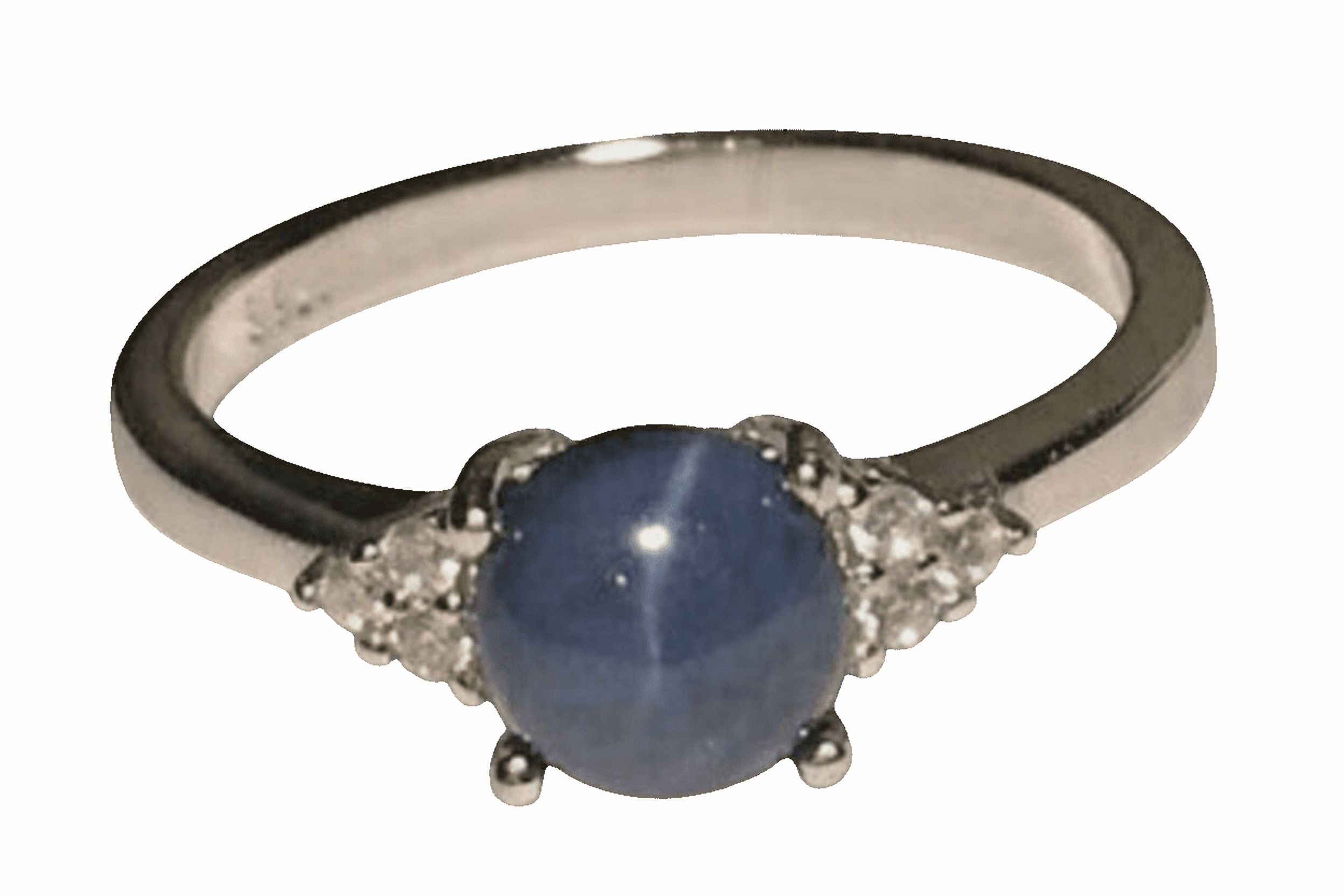 JewelryLoversZone Blue Star Sapphire Gemstone Ring 925 Sterling Silver ...