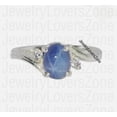 JewelryLoversZone Blue Star Sapphire Ring 925 Sterling Silver Art Deco ...