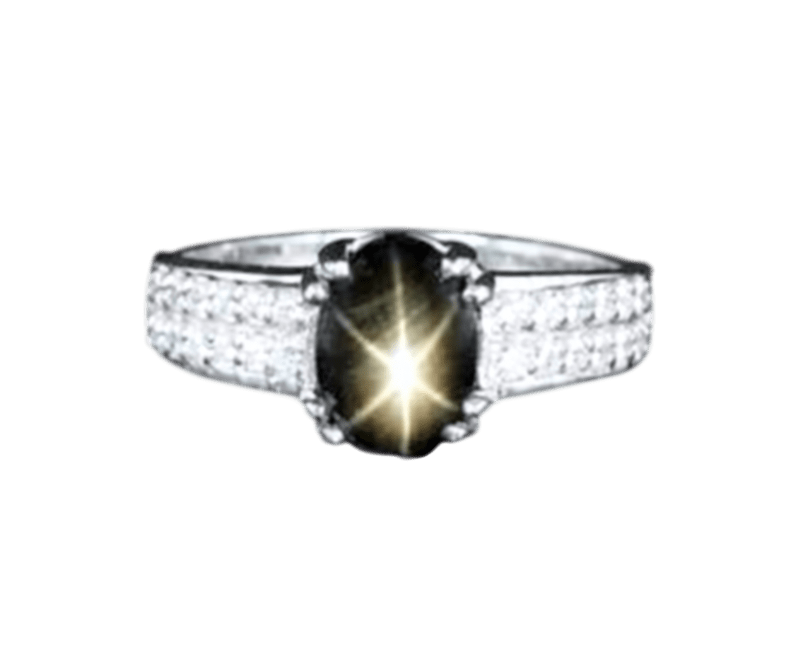 JewelryLoversZone Vintage Black Star Sapphire Ring for Women 925 ...