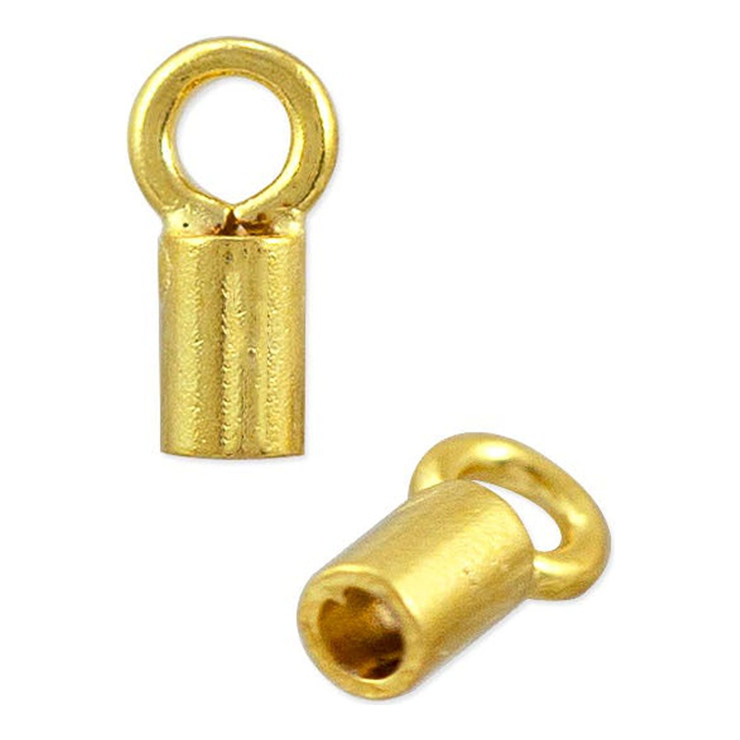 JewelrySupply Connector Crimp Tube with Ring 6x2mm Gold Plated (10-Pcs ...