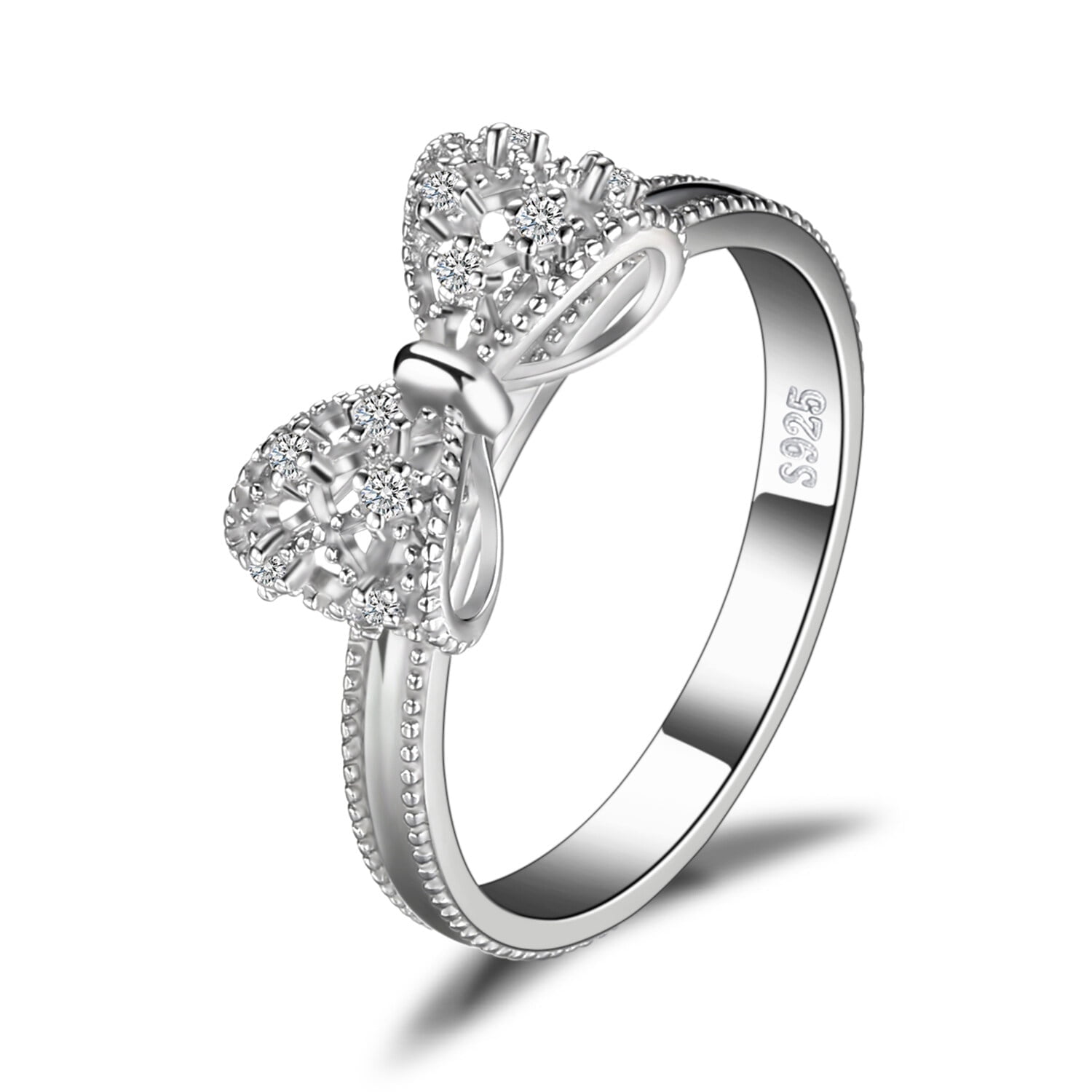 Jewelrypalace 14K Gold Plated Rings, Cubic Zirconia Promise, Stackable ...