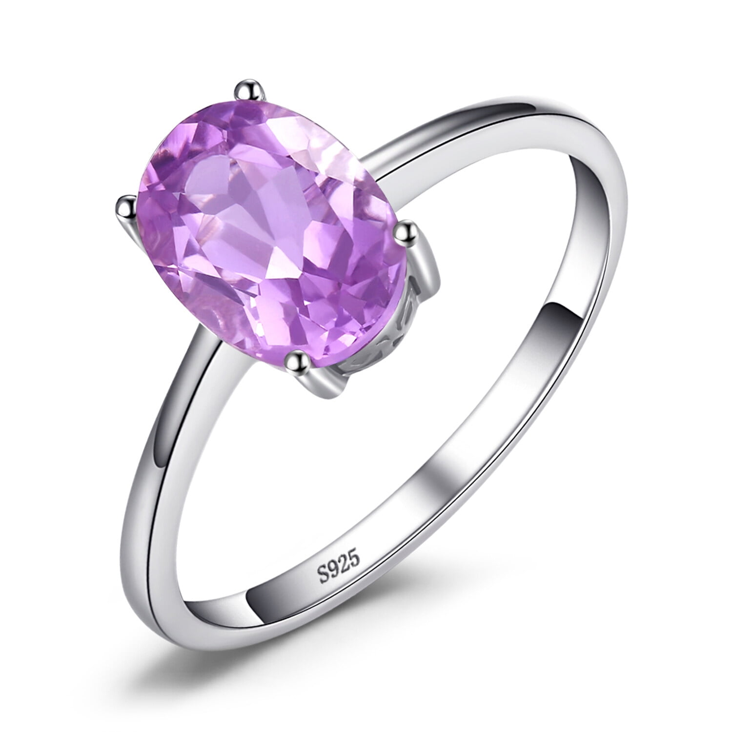 Jewelrypalace Class Natural Gemstone Amethyst Birthstone Solitaire ...
